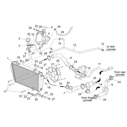 Σωληνάκι ψυγείου-αντλίας για Dorsoduro 750 e3 abs-noabs 2008-2016 (emea ...