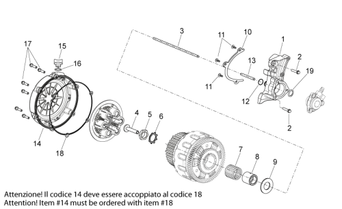 Καπάκι συμπλέκτη κομπλέ για Dorsoduro 750 e3 abs-noabs 2008-2016 (emea ...